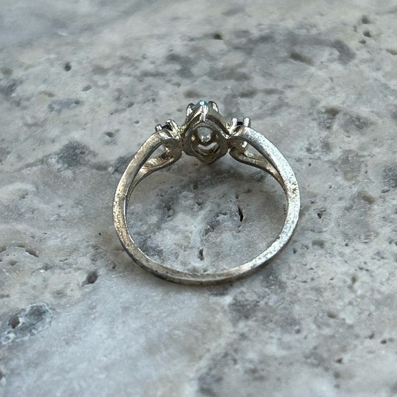 Jewelry | Vintage Aquamarine Sapphire Ring Pure Silverer Ring March ...